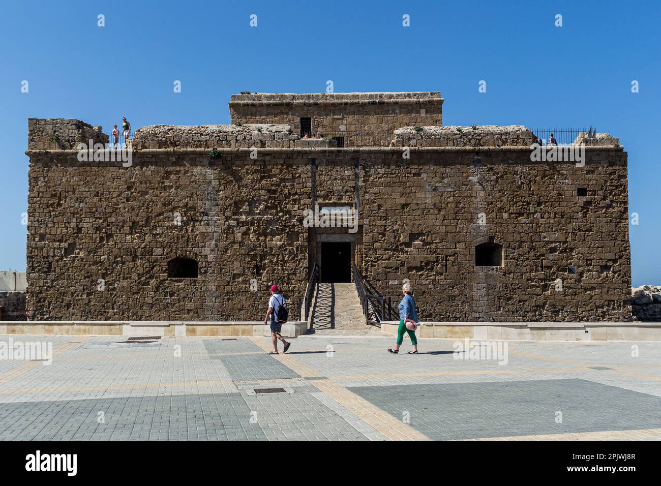 April 4, 2023, Paphos, Paphos, Cyprus: Tourists are seen in front of ...