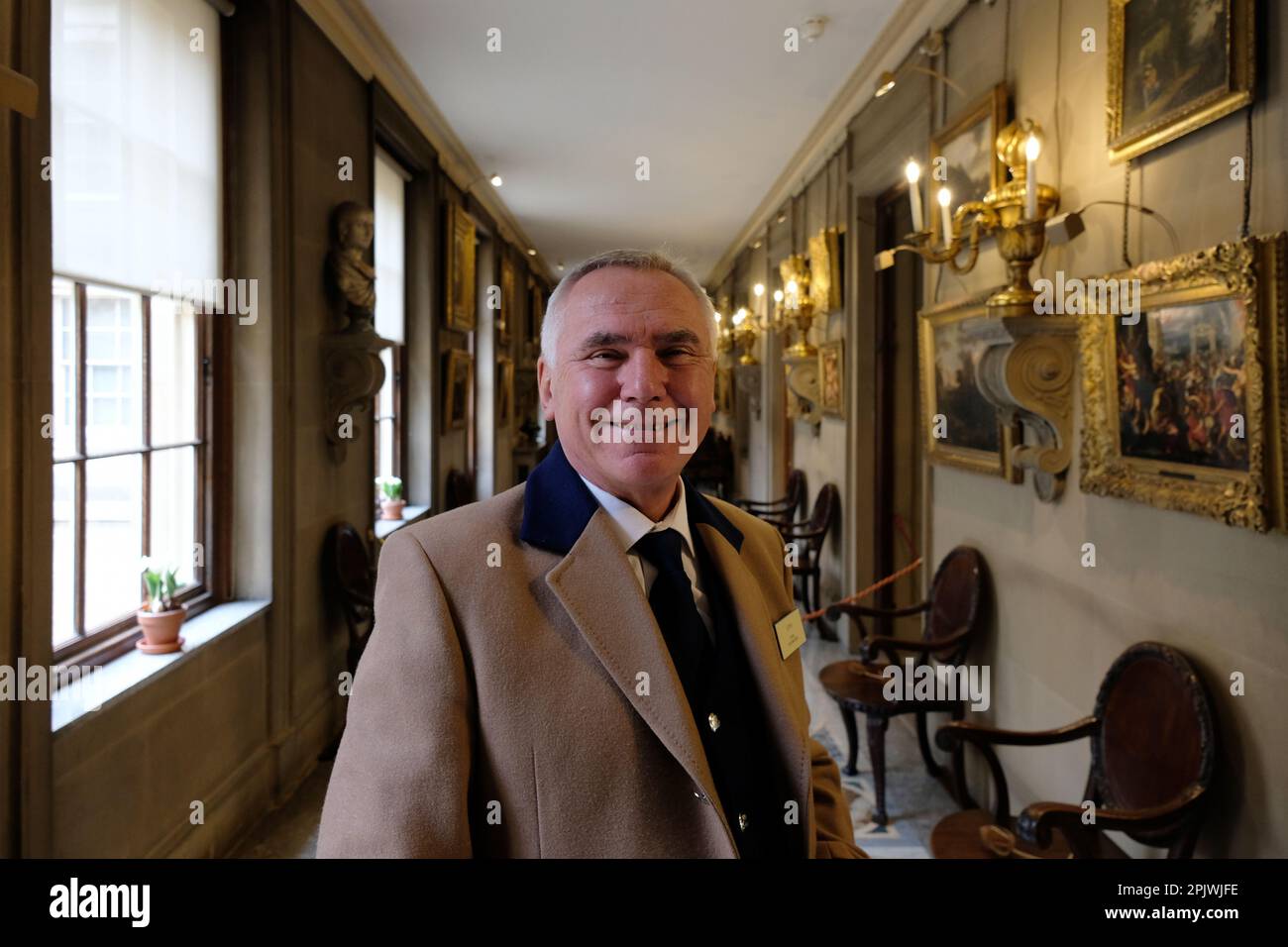 John Guide at Chatsworth House Derbyshire Stock Photo - Alamy