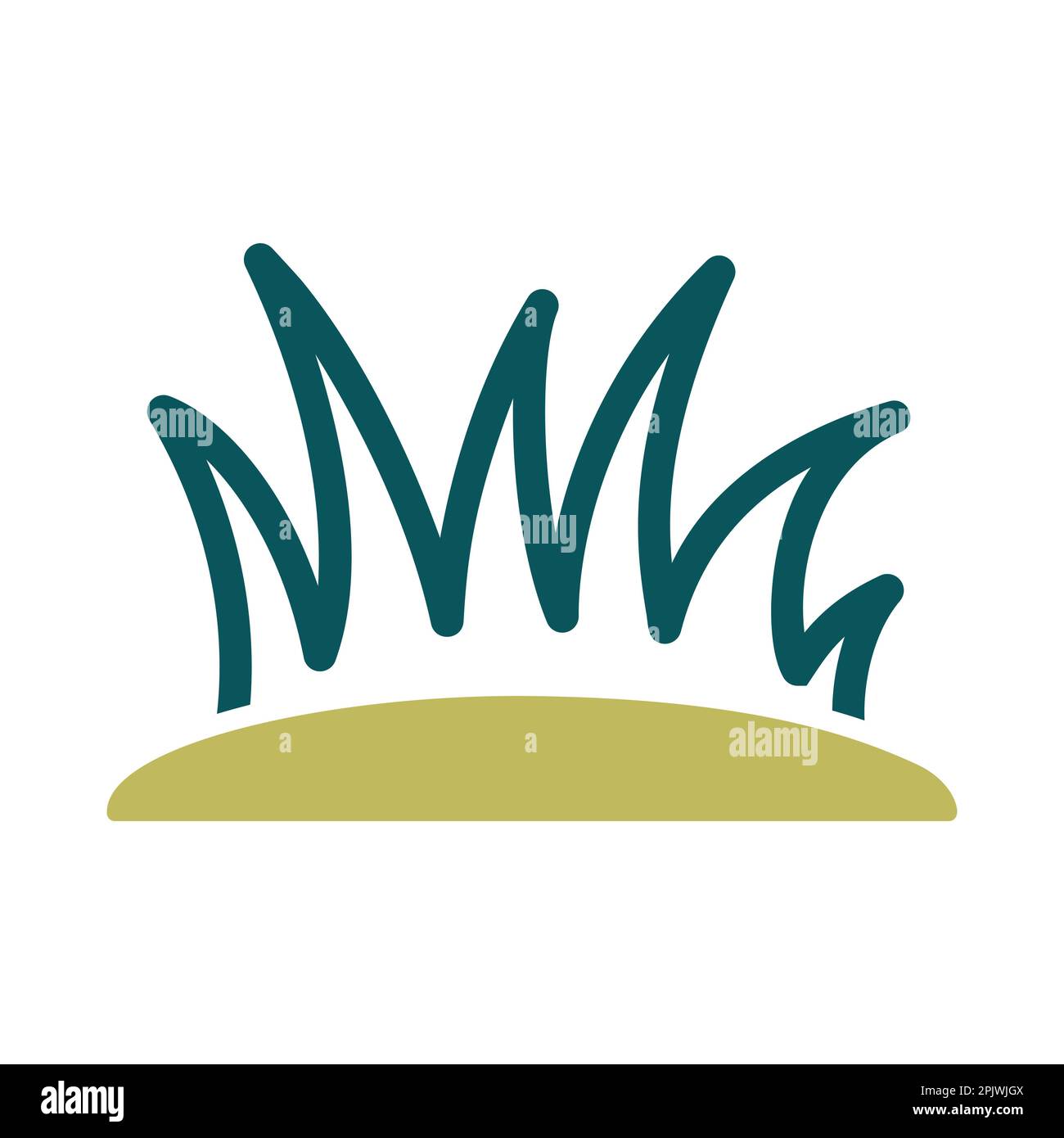 Lawn grass vector isolated icon. Gazon sign. Graph symbol for ...