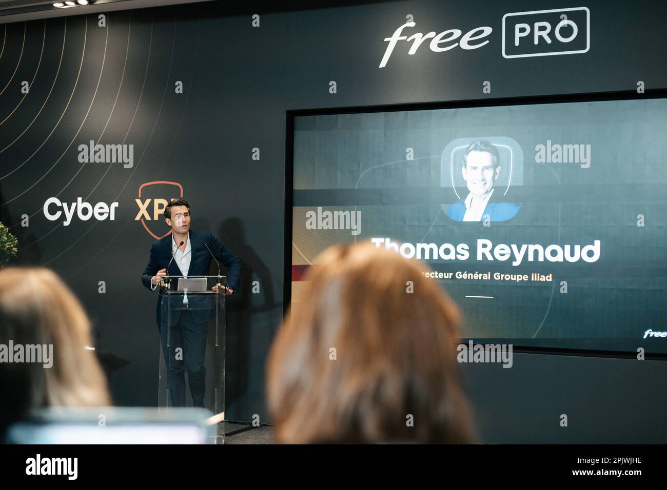 Paris, France. 04th Apr, 2023. CEO of Groupe iliad Thomas Reynaud ...