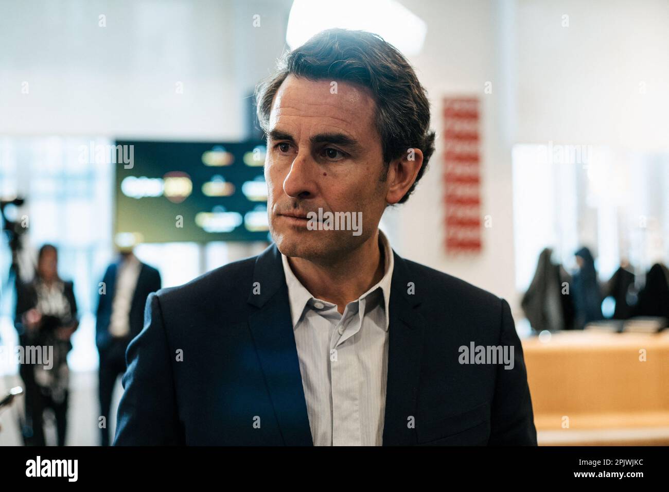 Paris, France. 04th Apr, 2023. CEO of Groupe iliad Thomas Reynaud ...