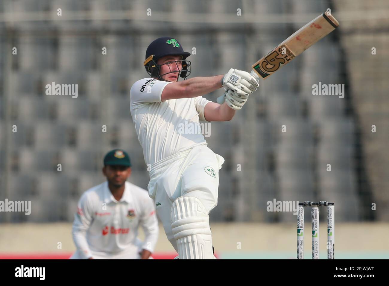 Lorcan Tucker batsduring the alone test match between Bangladesh and ...