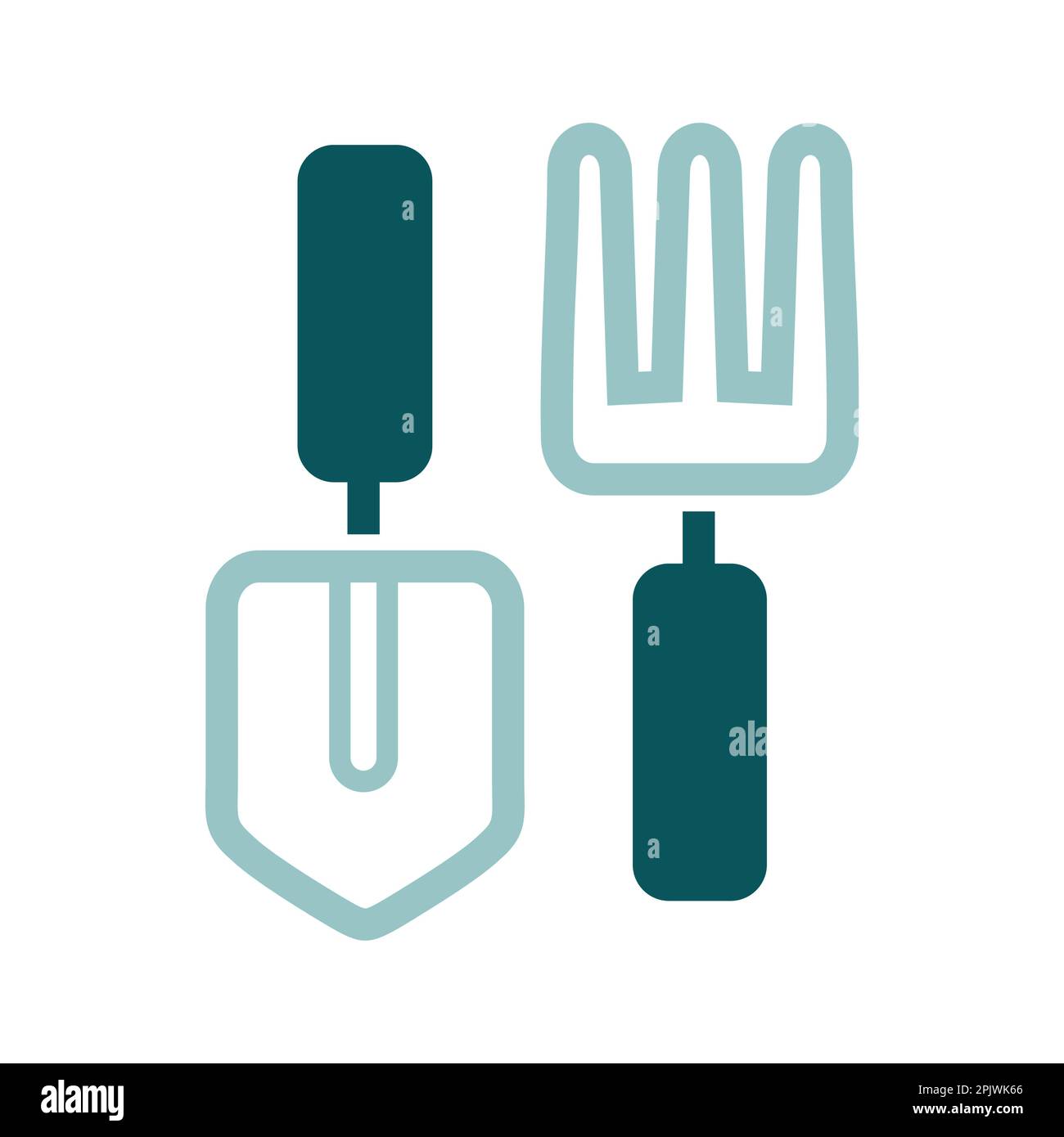 Gardening tools set vector icon. Shovel, pitchfork, rake.. Graph symbol ...