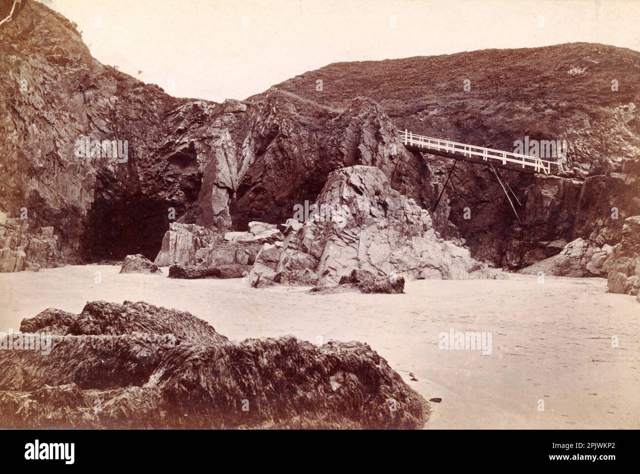 Plemont Caves, Jersey, Channel Islands, UK, 1890s Stock Photo - Alamy