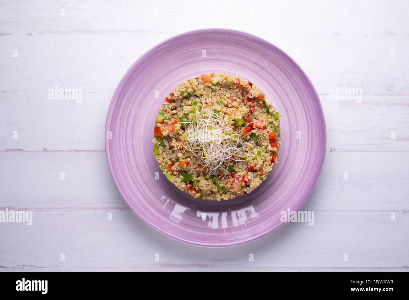 Organic Peruvian quinoa salad with vegetables Stock Photo - Alamy