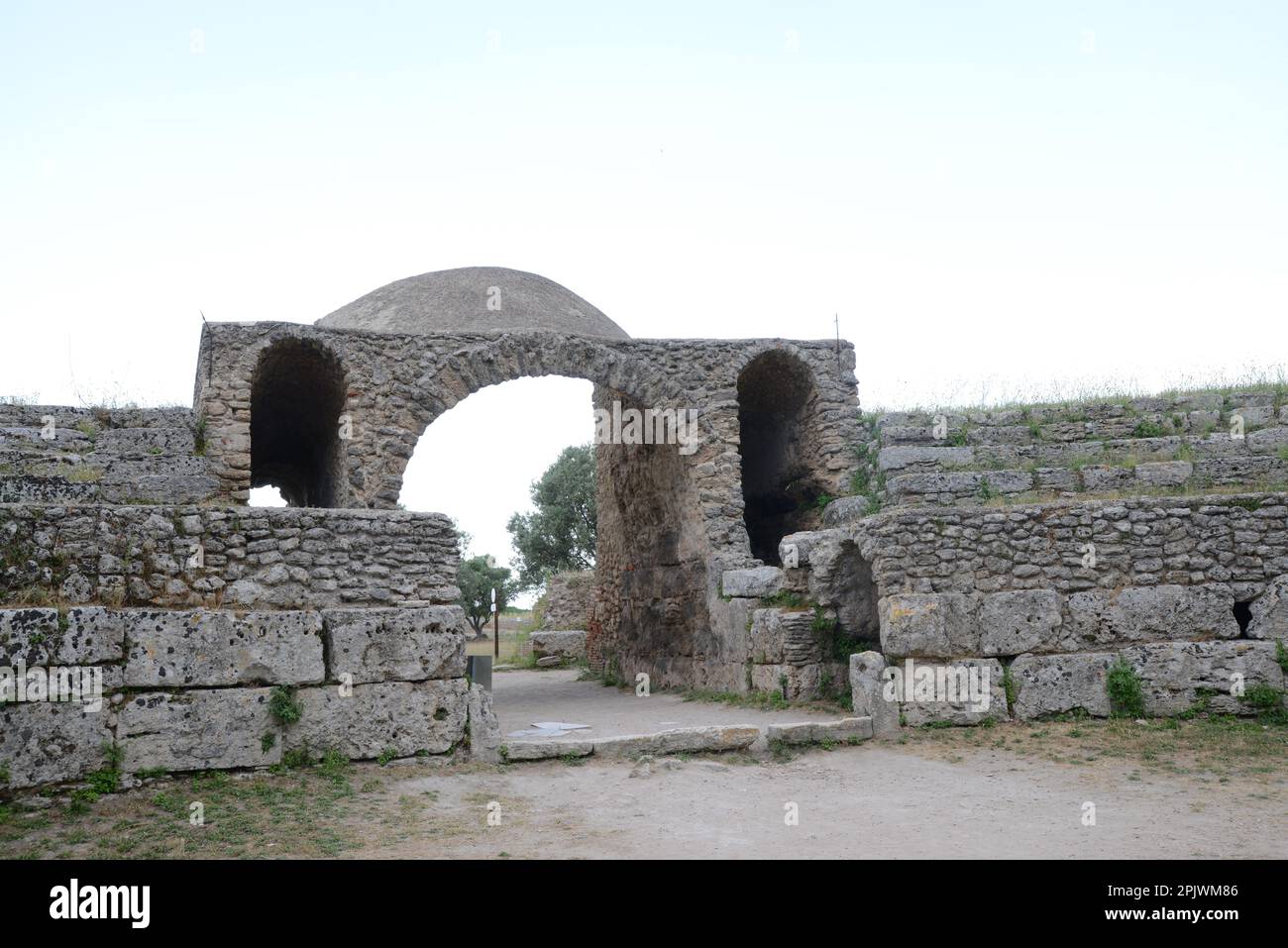 The anphitheatre gate. The archaeological Site of Paestum is home to ...