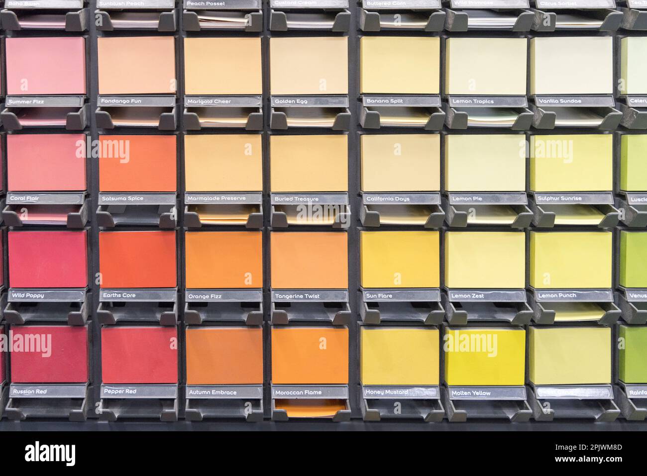 Paint swatches with different colour sets, UK Stock Photo - Alamy