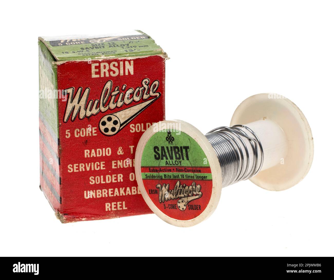 Multicore solder antique packet and reel Stock Photo - Alamy