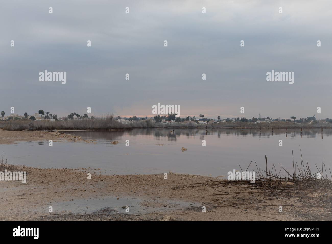 Pink Lake in Nature Park of the Lagoons of La Mata and Torrevieja ...