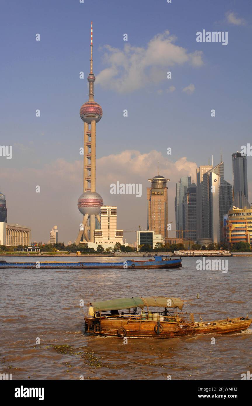 The Pudong area seen from The Bund. Shanghai, China, Asia Stock Photo ...