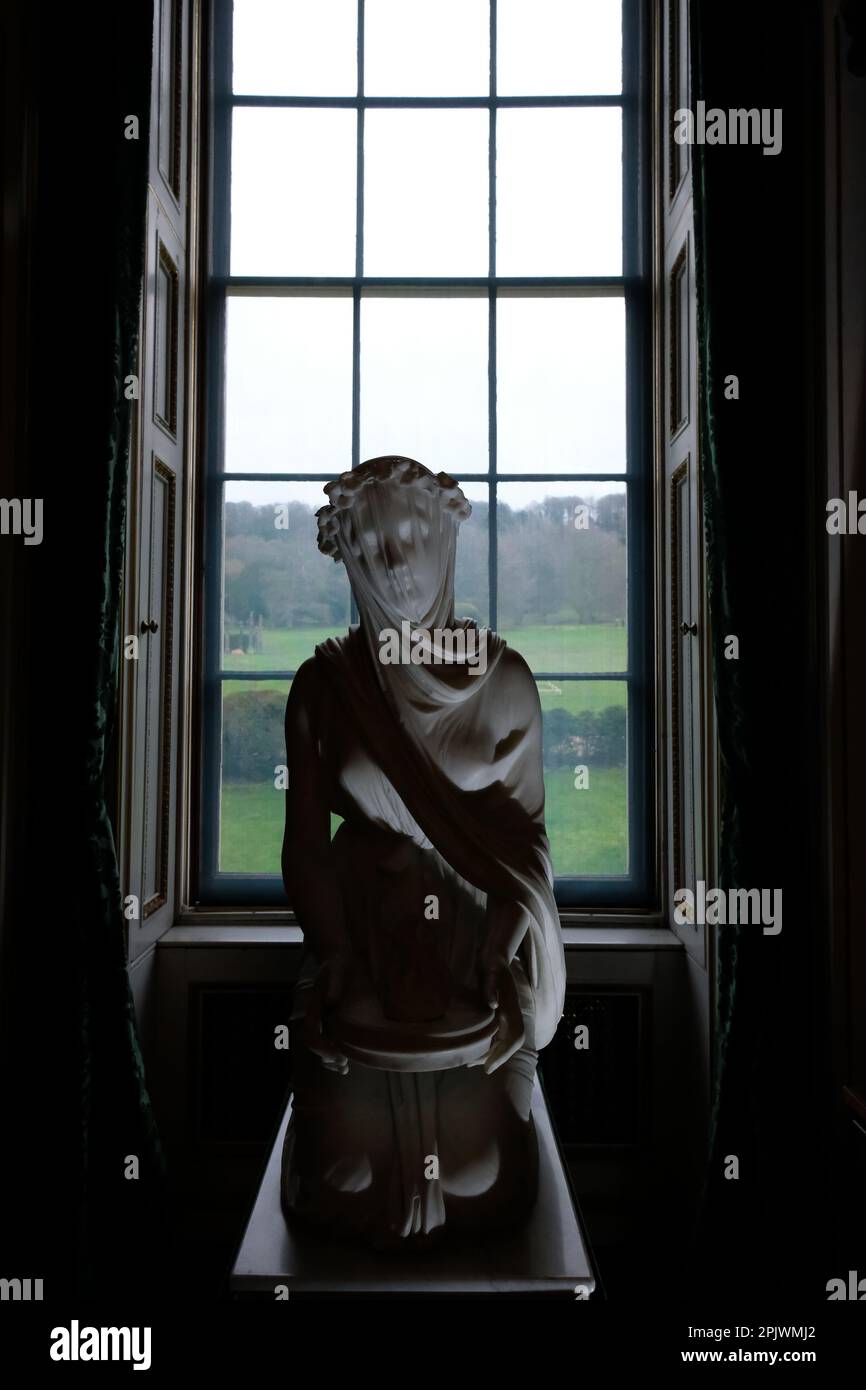 Sculpture of Shrouded female figure Statue Figurehead Chatsworth House ...