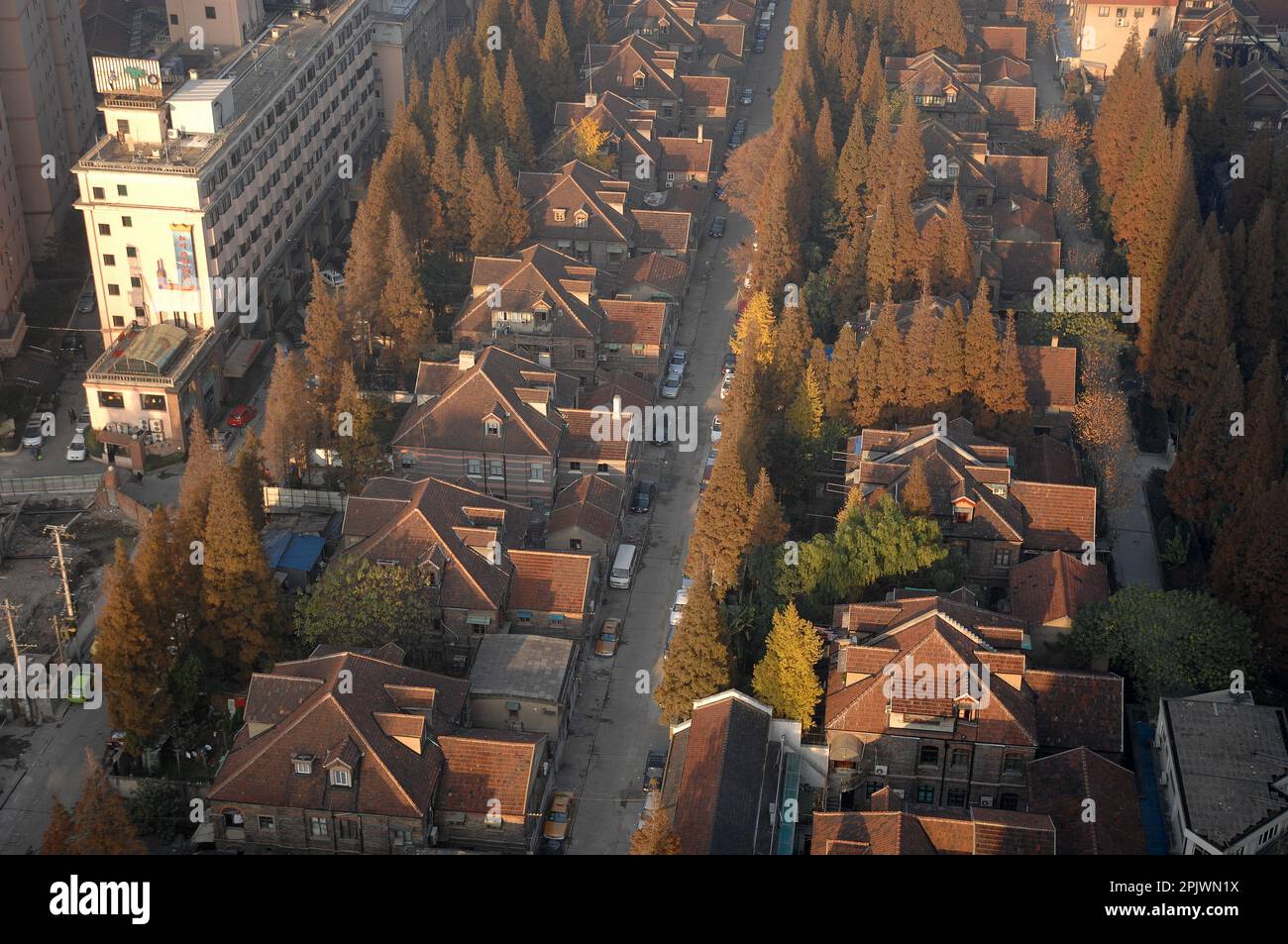 The north-eastern districts of the city of Shanghai: the traditional Shikumen houses. Shanghai ...