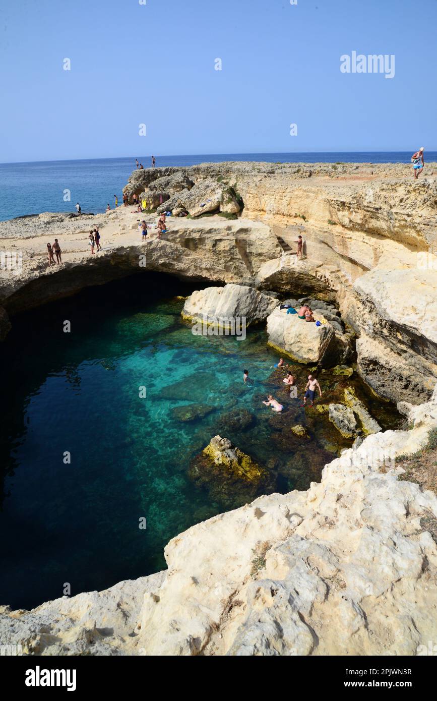 Grotta della Poesia cave, Apulia, Italy, Europe Stock Photo - Alamy