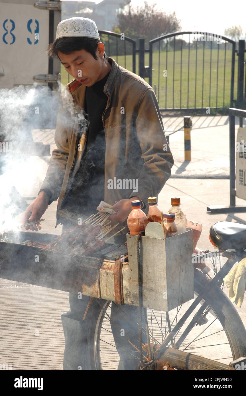 Kebab seller in the Pudong district, the financial heart of China ...