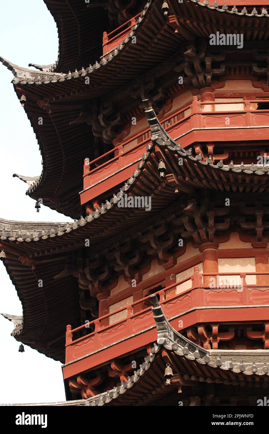 The Ruiguang Pagoda in the gardens of the Pan Gate. Jiangsu, Suzhou ...