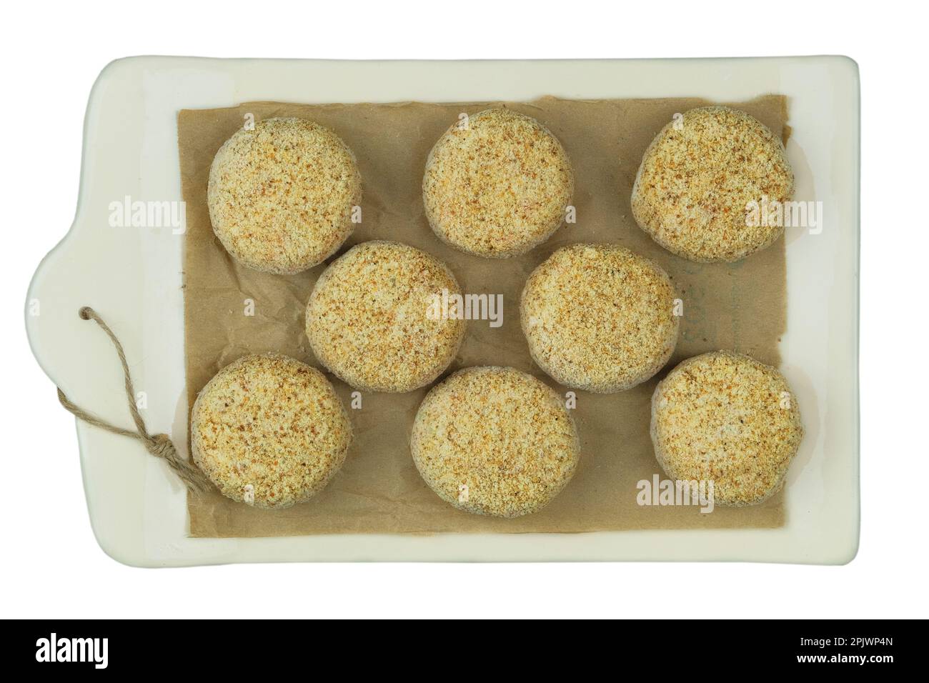 Preparation of homemade meat cutlets. Ready for cooking. Frozen cutlets ...