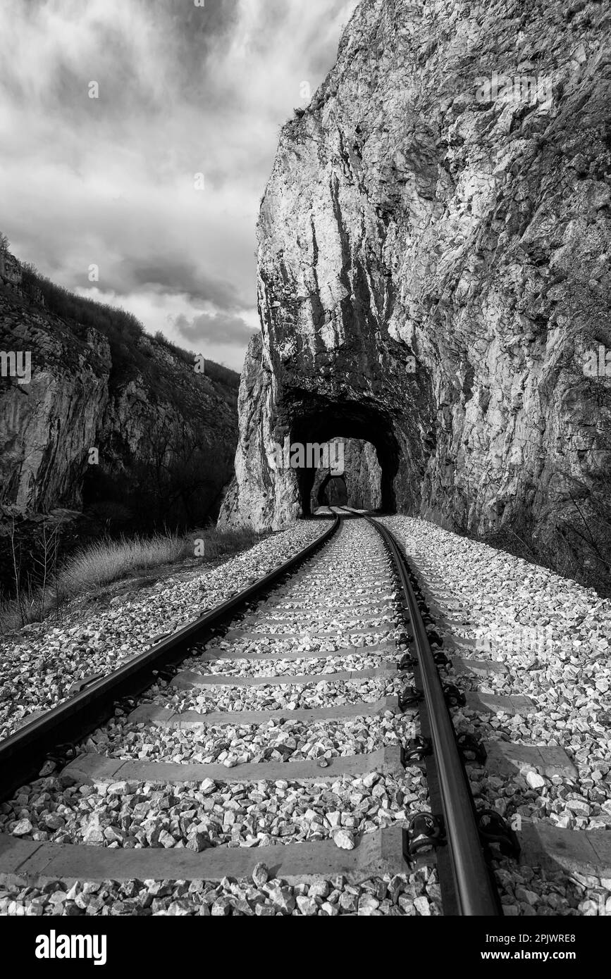 Stone mountain park scenic railroad Black and White Stock Photos ...