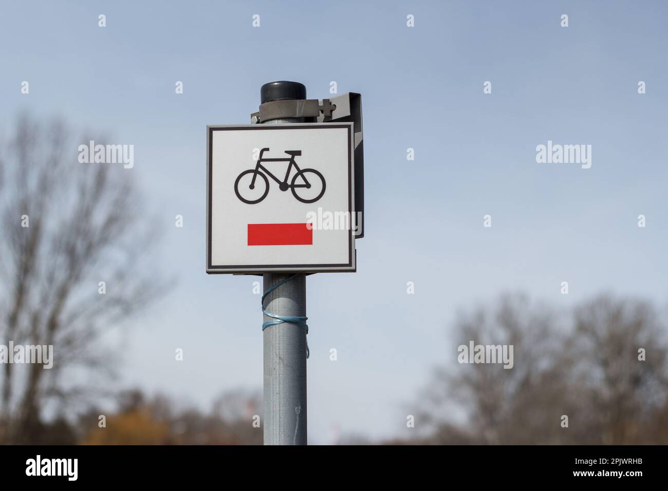 Danger bike track sign hi-res stock photography and images - Alamy