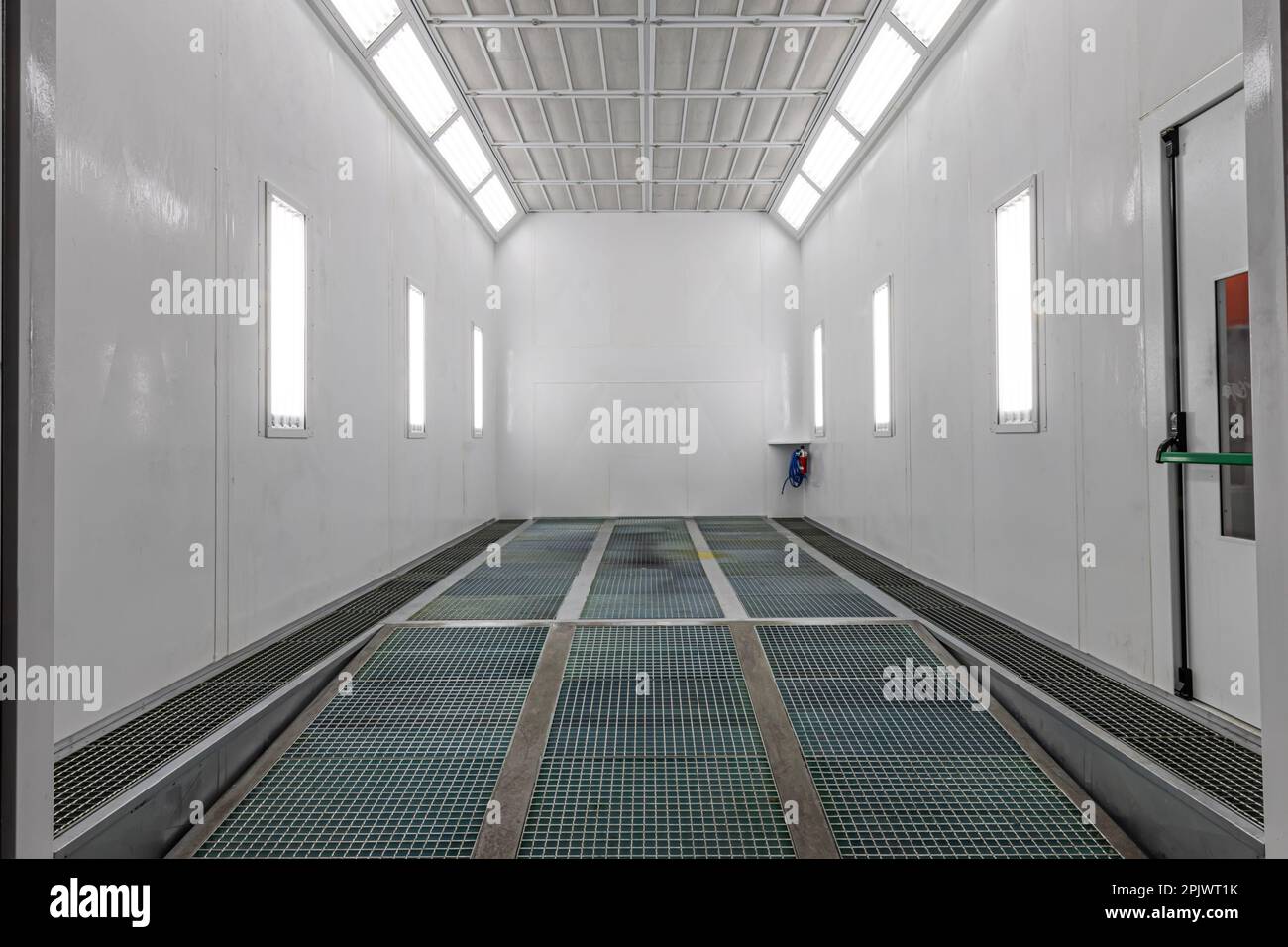 Automotive paint shop.Spray paint cabinet in a car repair station. Auto ...