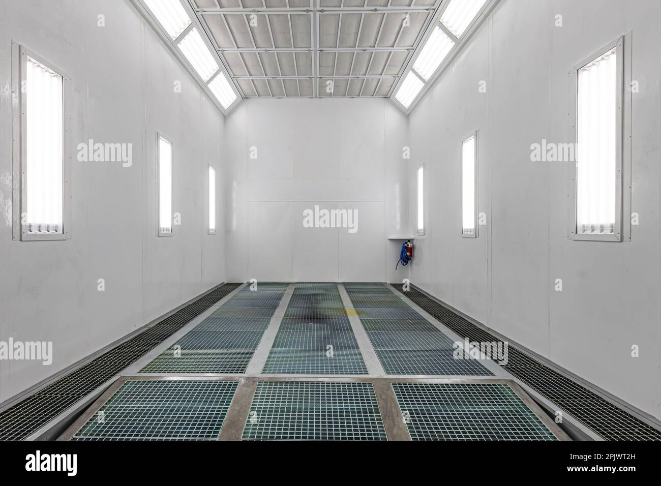 Automotive paint shop.Spray paint cabinet in a car repair station. Auto ...