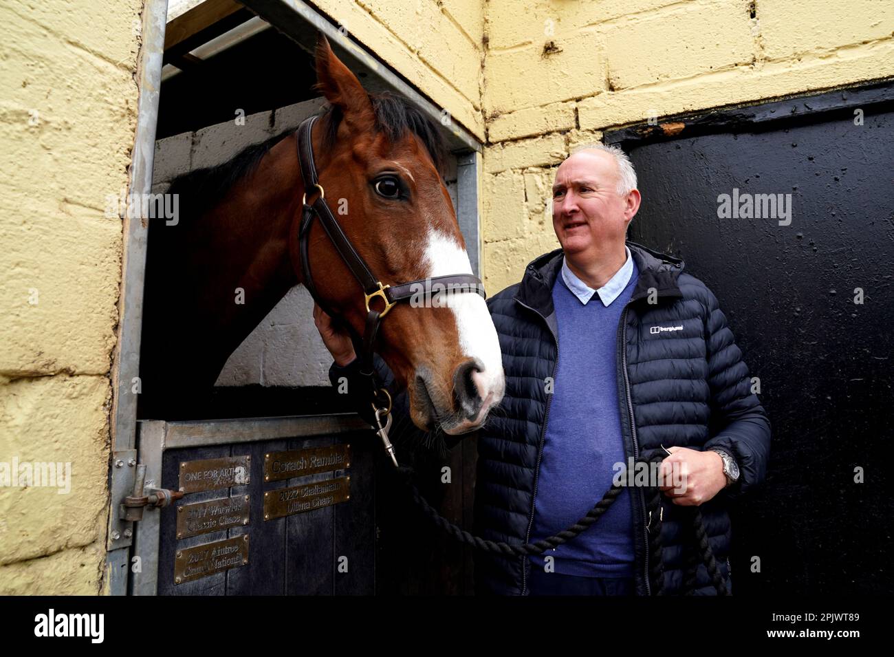 Gary Scott, co-owner of Corach Rambler during a stable visit to Arlary ...