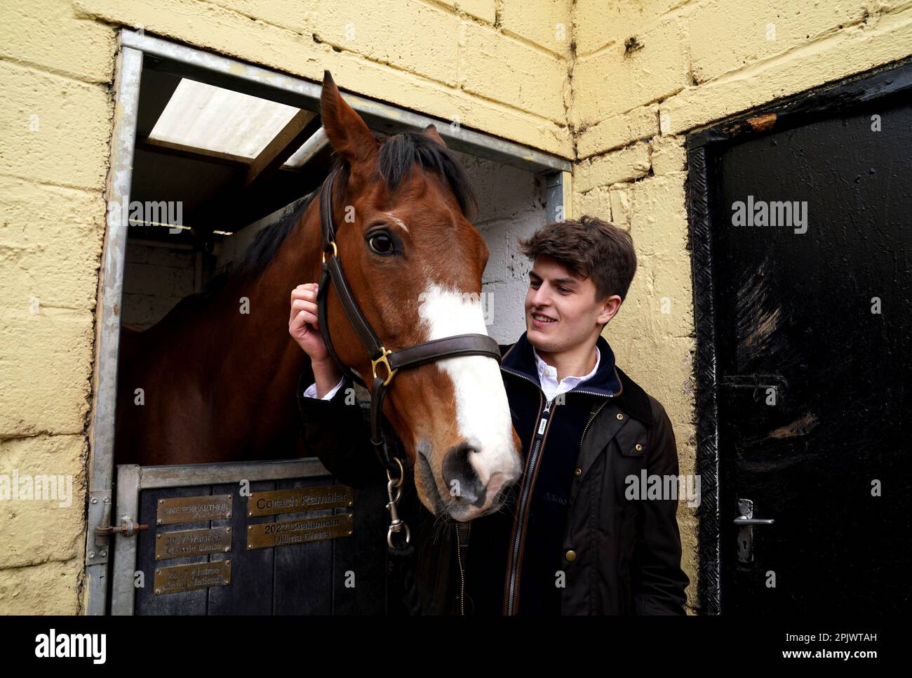 Cameron Sword, co-owner of Corach Rambler during a stable visit to ...