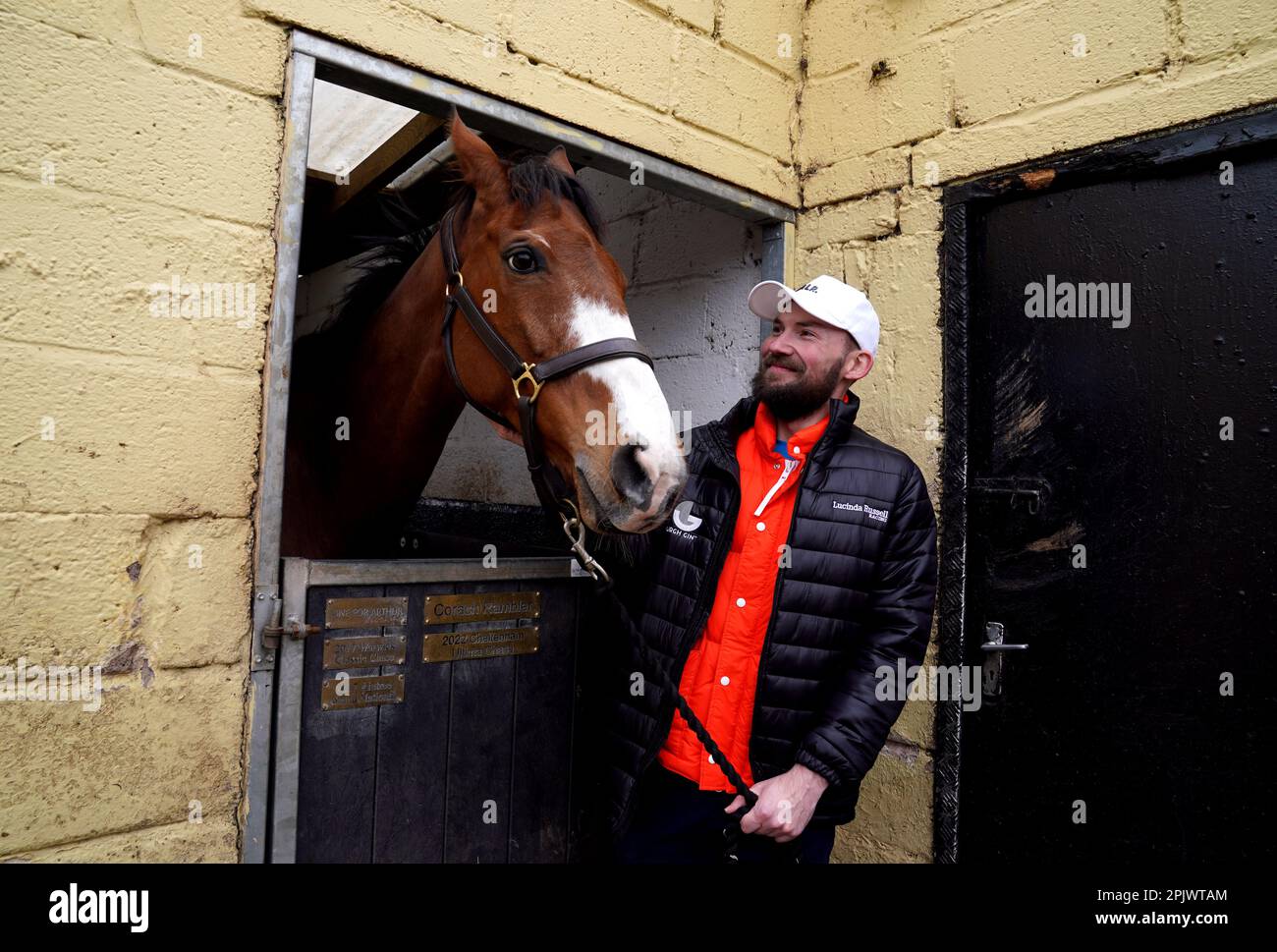 Thomas Kendall, co-owner of Corach Rambler during a stable visit to ...
