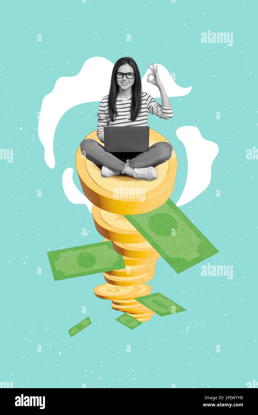 Vertical collage picture of successful mini black white gamma ...