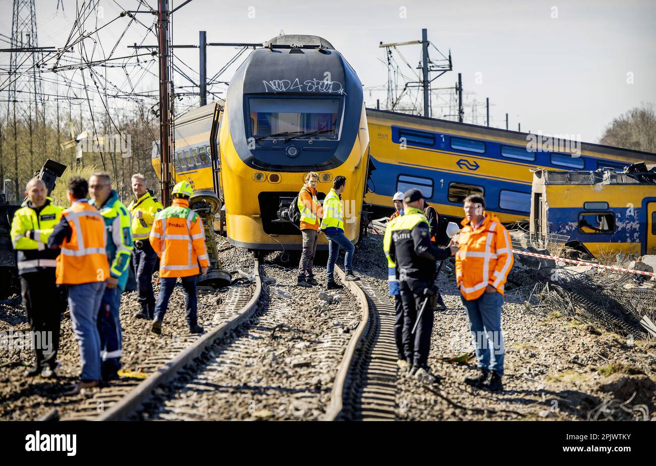 Voorschoten - The place where two trains collided with a construction ...