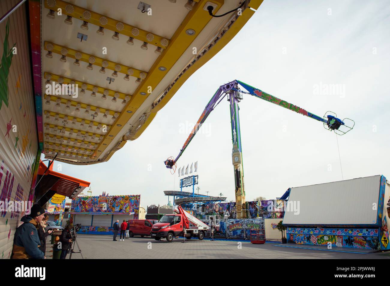 Hamburg, Germany. 04th Apr, 2023. The ride Jekyll&Hyde is seen at a ...