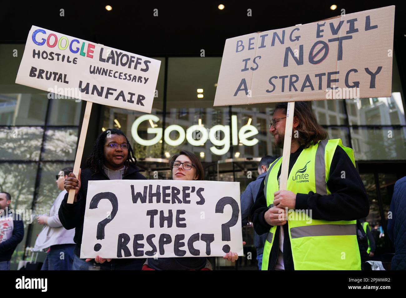 Workers protest outside Google London HQ over the "appalling treatment ...