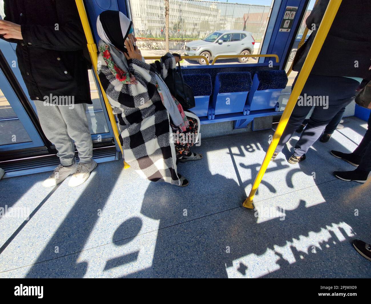 Passengers in a TCL tram train, Lyon, France Stock Photo - Alamy