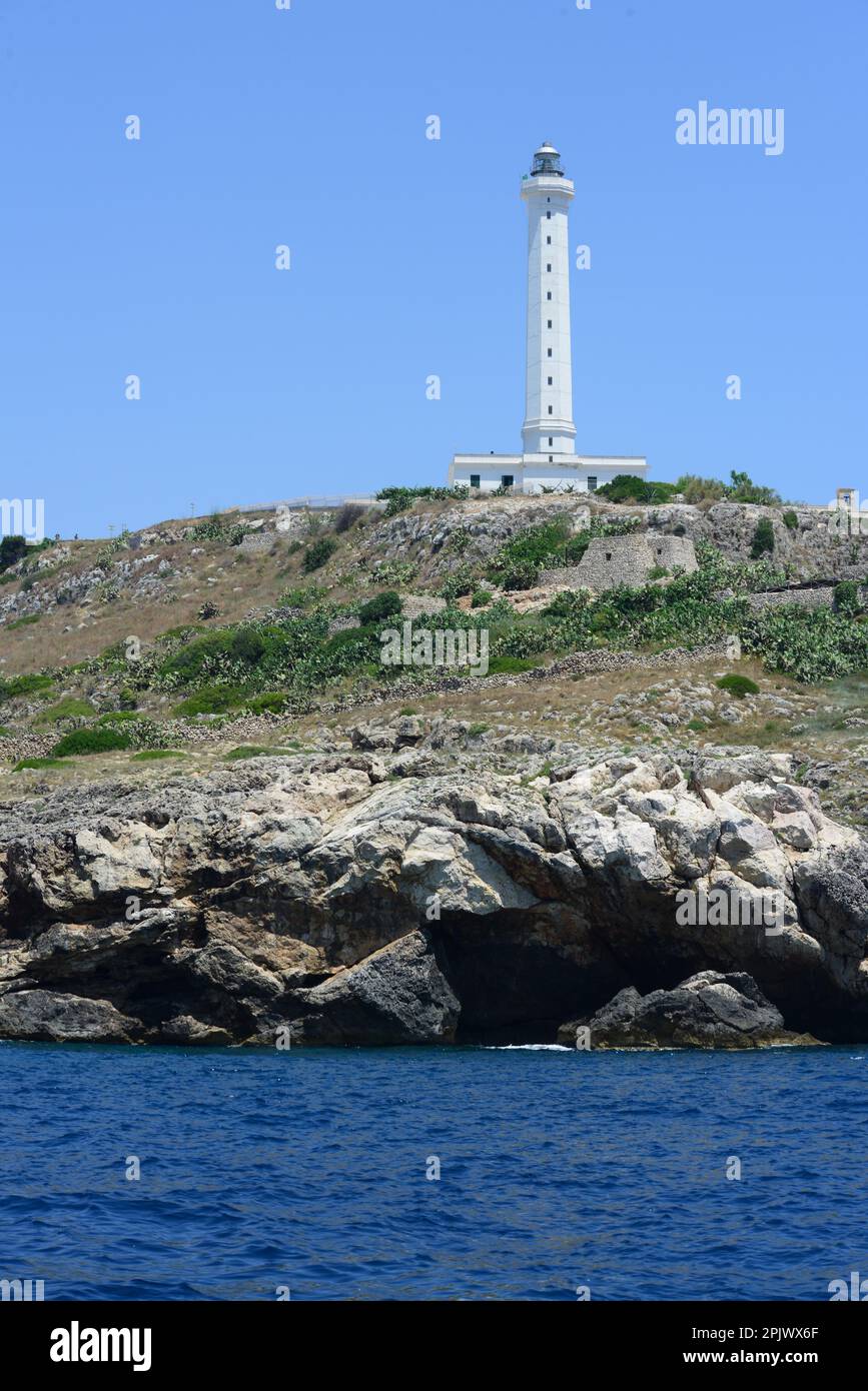 The suggestive lighthouse of Santa Maria di Leuca in Punta Meliso ...