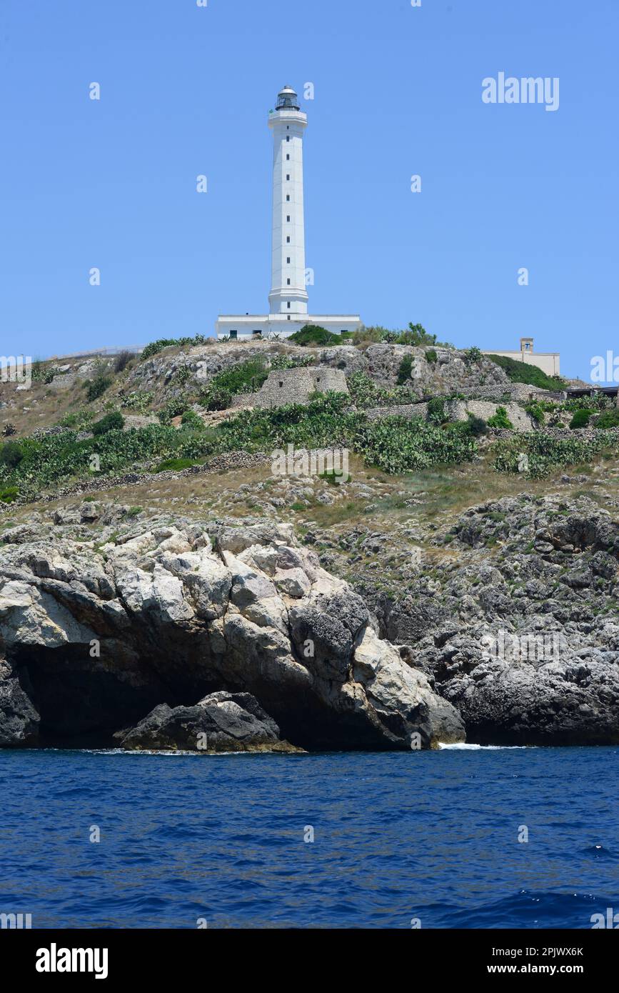 The suggestive lighthouse of Santa Maria di Leuca in Punta Meliso ...