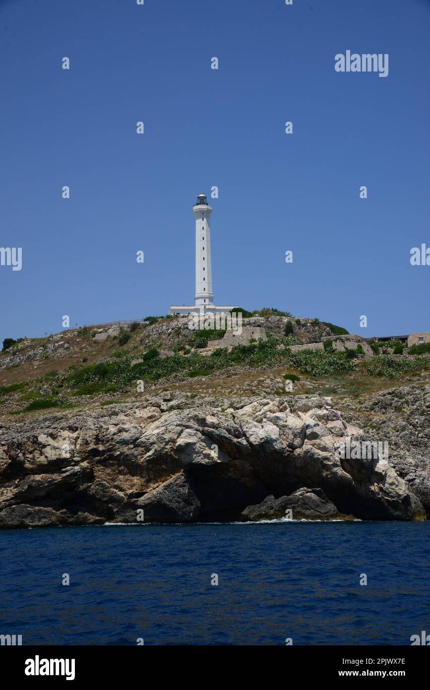 The suggestive lighthouse of Santa Maria di Leuca in Punta Meliso ...