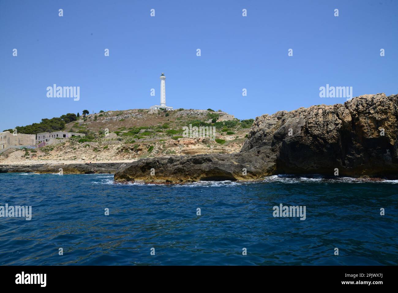The suggestive lighthouse of Santa Maria di Leuca in Punta Meliso ...