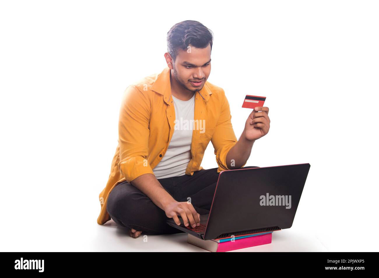 Young college student shopping online Stock Photo - Alamy