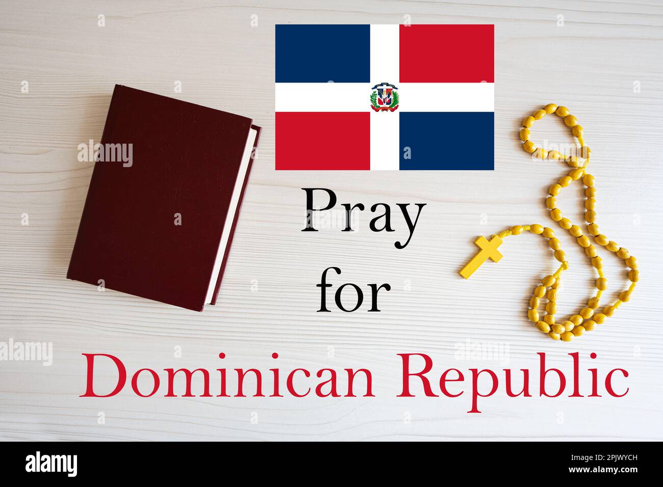 Pray for Dominican Republic. Rosary and Holy Bible background Stock ...