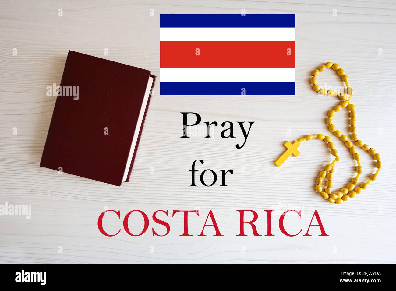 Pray for Costa Rica. Rosary and Holy Bible background Stock Photo - Alamy