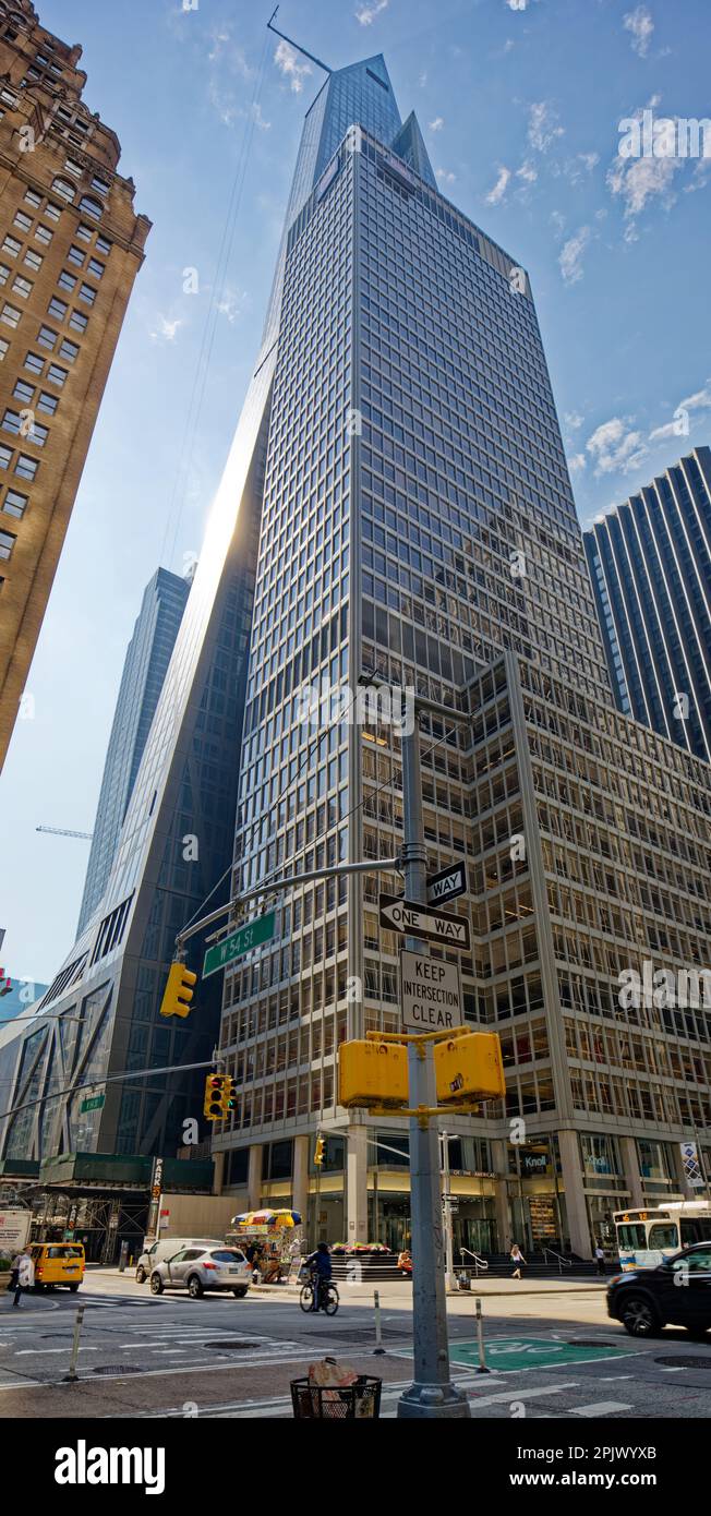 Residential 53 West 53, aka MoMA Tower, stands behind 1330 Avenue of ...