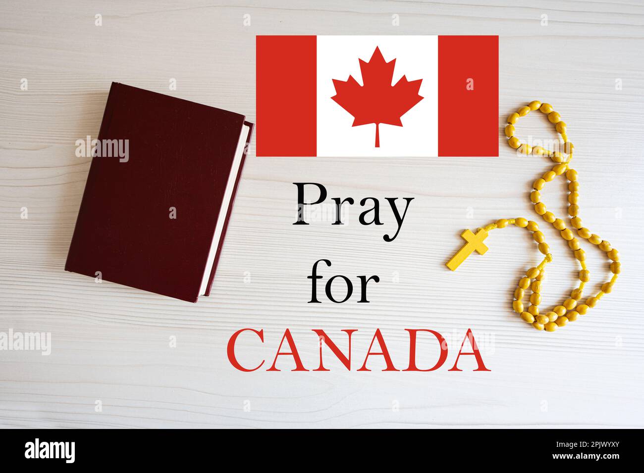 Pray for Canada. Rosary and Holy Bible background Stock Photo - Alamy