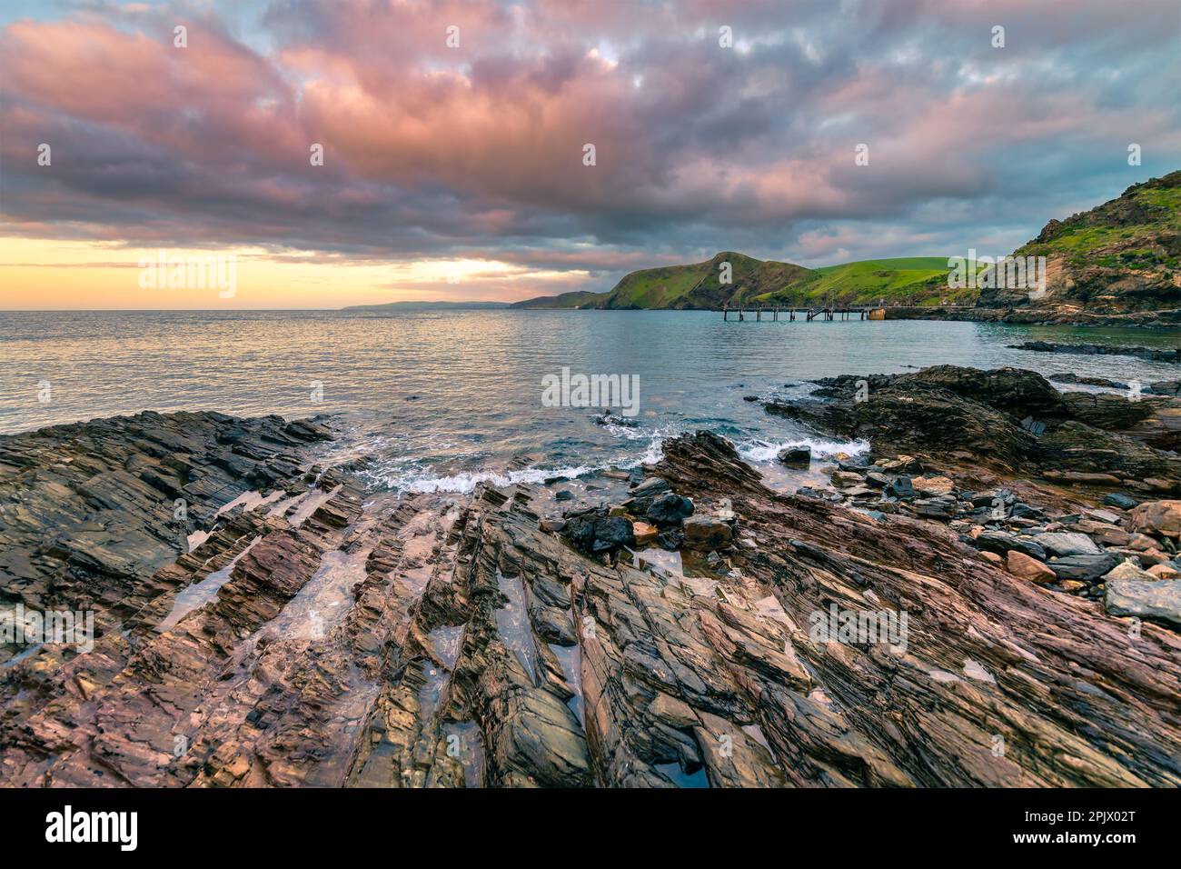 Iconic Second Valley coastal view at sunset, Fleurieu Peninsula, South ...