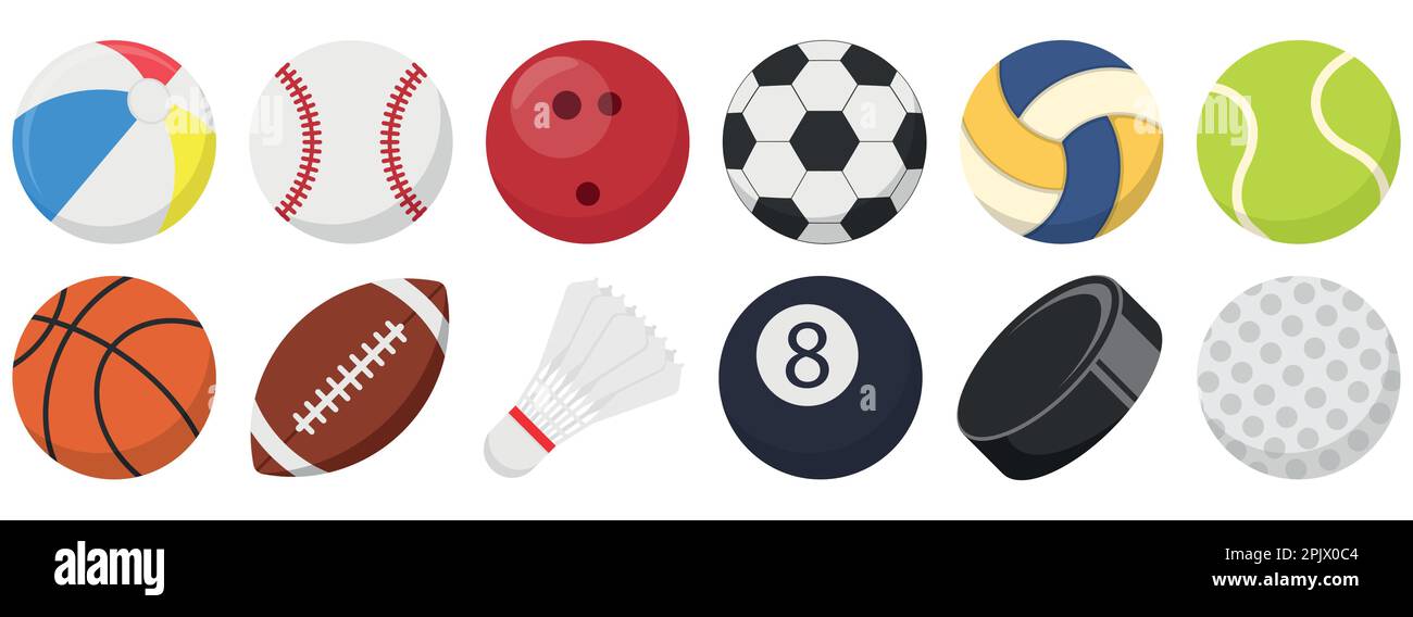 Set cartoon balls for different sports Cut Out Stock Images & Pictures ...