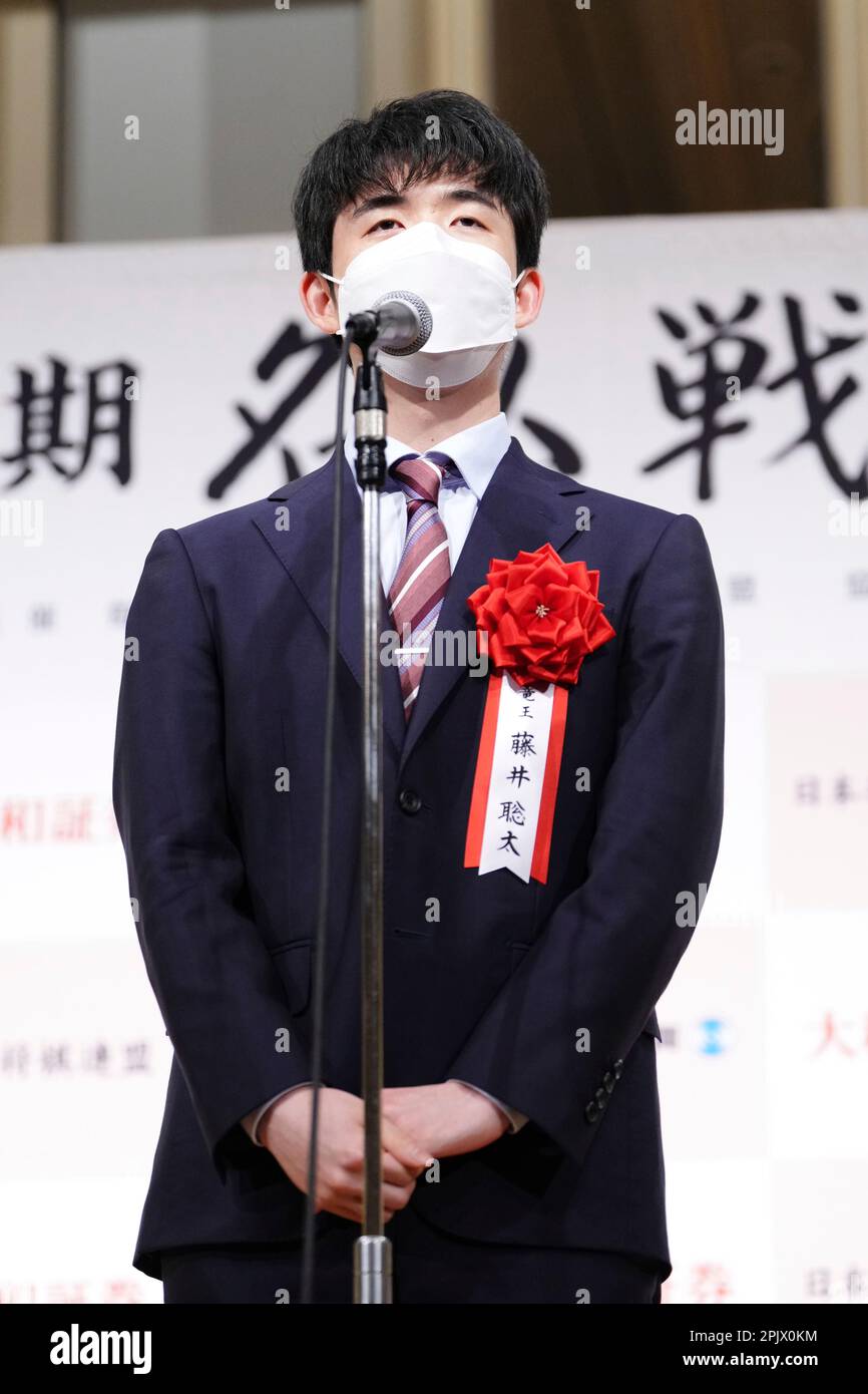 Sota Fujii, current holder of other six titles, attends a festival ...