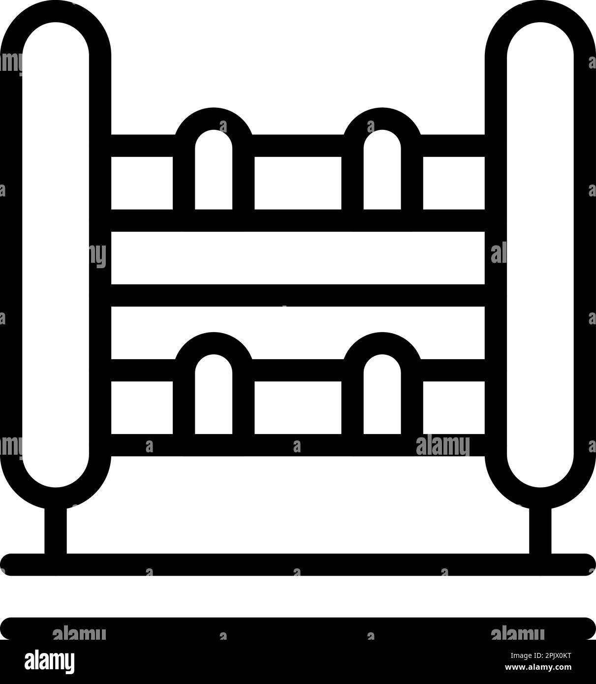 Box ring icon outline vector. Boxing ring. Champion audience Stock ...