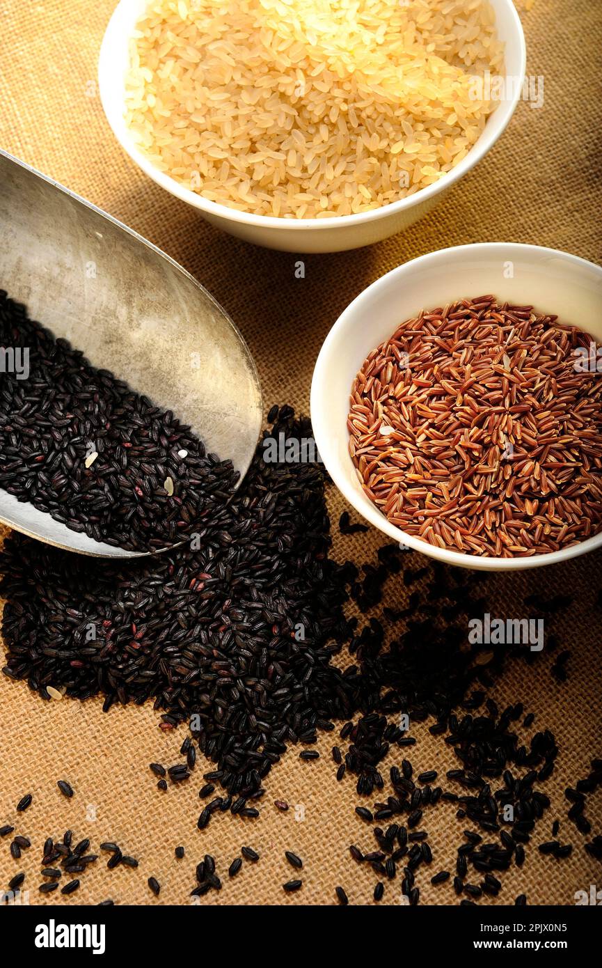 Different types of cooking rice, Venus, Basmati, Red Wild Rice, Italy ...