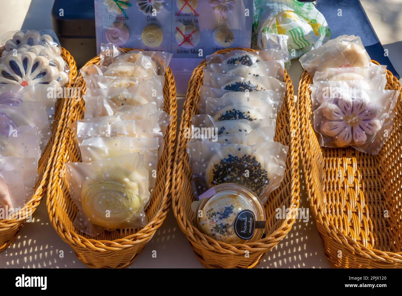 Handmade Asian cookies for sell at one of many booths at Market Place ...