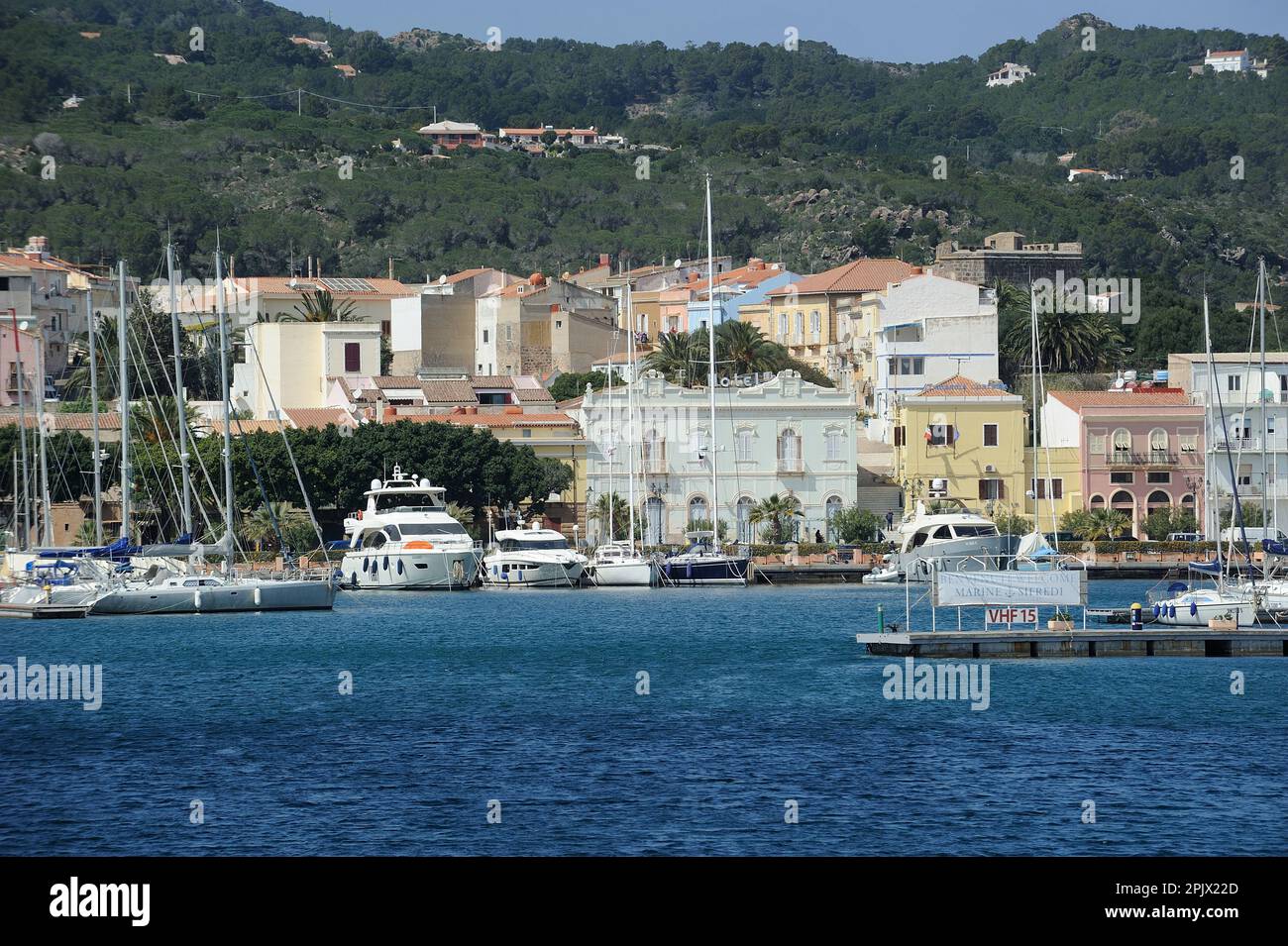 Docking at the island of Carloforte, Sardinia, Italy Stock Photo - Alamy