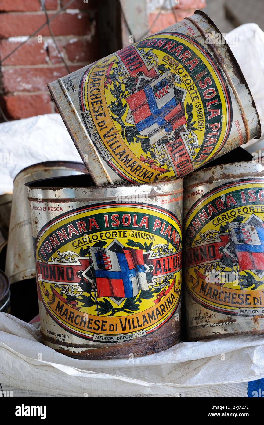 The tonnara on the island of Carloforte, old tuna boxes, Sardinia ...