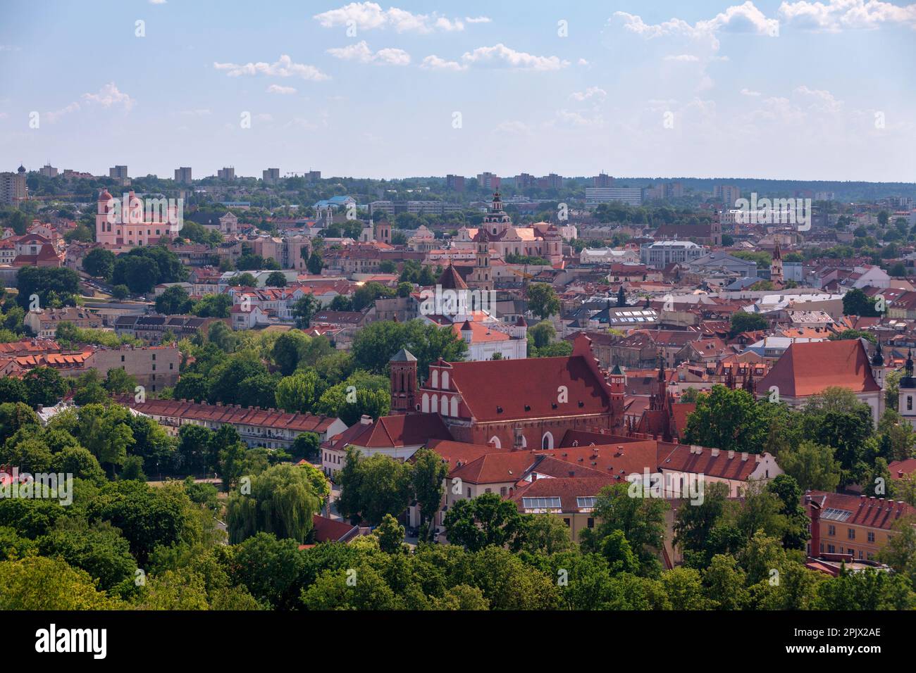 Aerial view of Vilnius in Lithuania including many landmarks Stock ...